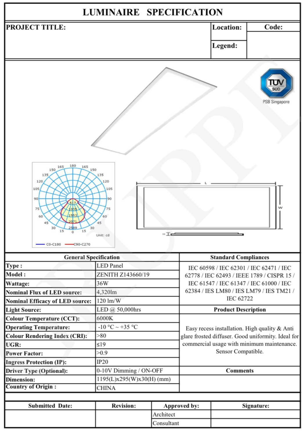 AP-LITE COMMERCIAL OFFICE LED PANEL 80W (2FTX4FT) TUV CERT - FOCUS DE ...