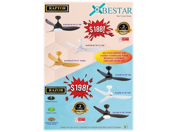 BESTAR CEILING FAN AC BS900 47" - FOCUS DE LIGHTINGS PTE LTD