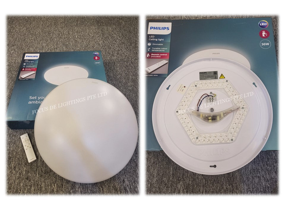 PHILIPS BRAID CL610 LED CEILING LAMP -24w OR 36w (Tri-Colour with Remo ...