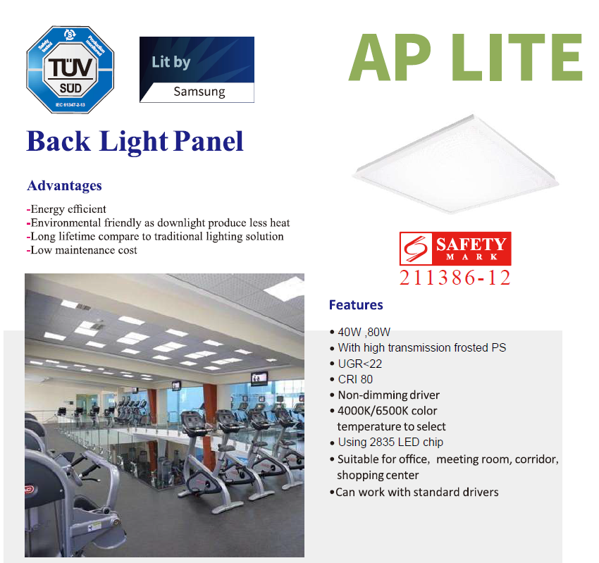 AP-LITE COMMERCIAL OFFICE LED PANEL 40W (1FTX4FT) TUV CERT - FOCUS DE ...