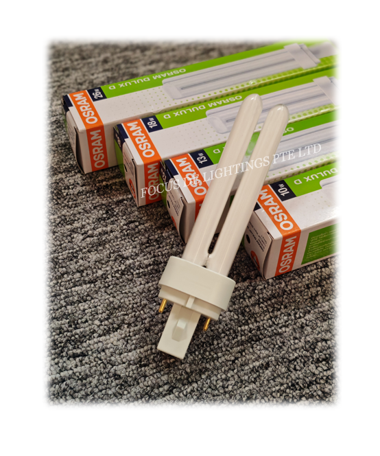 OSRAM DULUX D PLC TUBE -13W - FOCUS DE LIGHTINGS PTE LTD