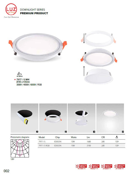 Detachable -Recessed Led Downlight 15w -Round 5" - FOCUS DE LIGHTINGS ...