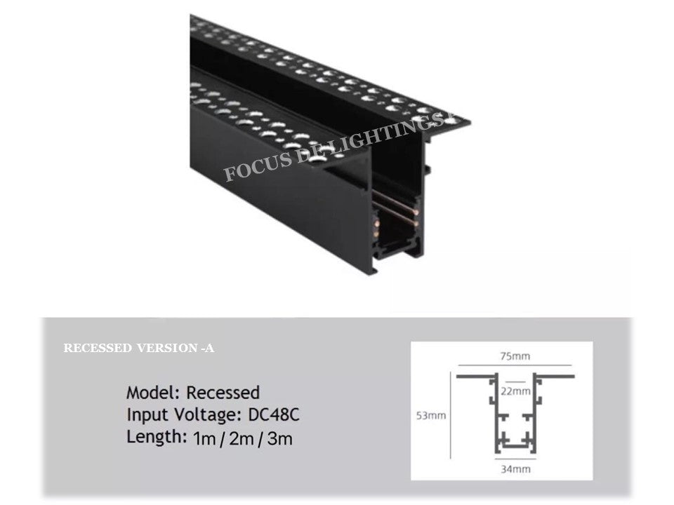 MAGNETIC TRACK SYSTEM - TRACK PROFILES - FOCUS DE LIGHTINGS PTE LTD