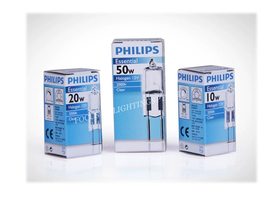 PHILIPS ESSENTIAL 12V HALOGEN G4 GU6.35 BULB (10W / 20W / 50W) - FOCUS ...