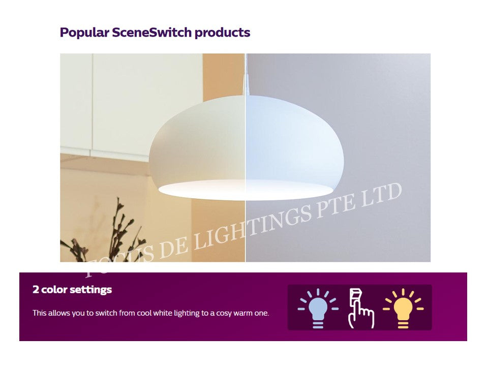 PHILIPS SCENE SWITCH GU10 5W -2 LIGHTS COLOUR - FOCUS DE LIGHTINGS PTE LTD