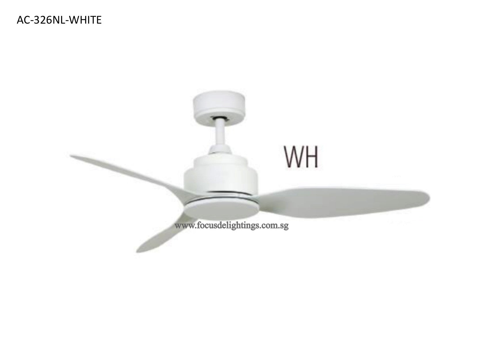 Modern White Ceiling Fan No Light | Shelly Lighting
