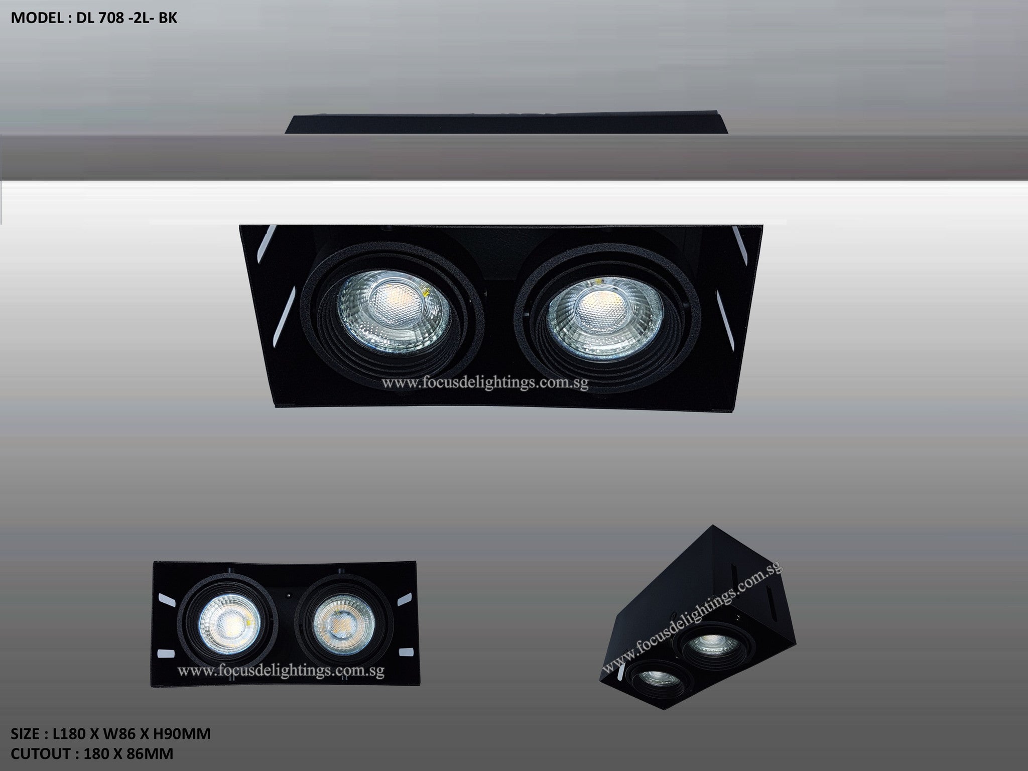 DL 708 TRIMLESS SERIES - ADJUSTABLE RECESSED LIGHTING (PAR16) - FOCUS DE LIGHTINGS PTE LTD