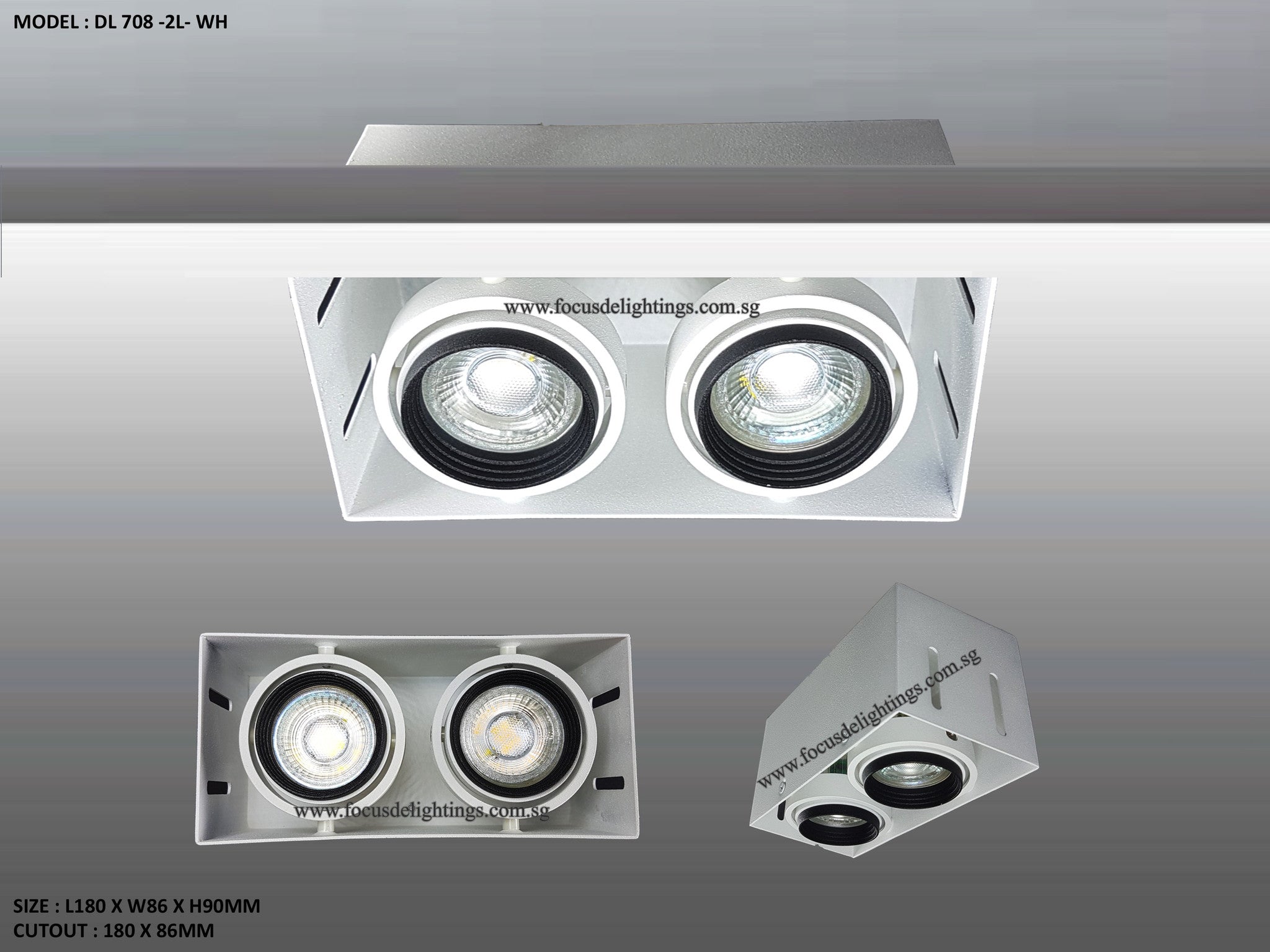DL 708 TRIMLESS SERIES - ADJUSTABLE RECESSED LIGHTING (PAR16) - FOCUS DE LIGHTINGS PTE LTD
