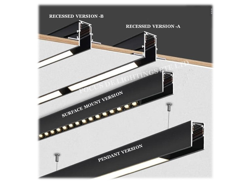 MAGNETIC TRACK SYSTEM - TRACK PROFILES - FOCUS DE LIGHTINGS PTE LTD