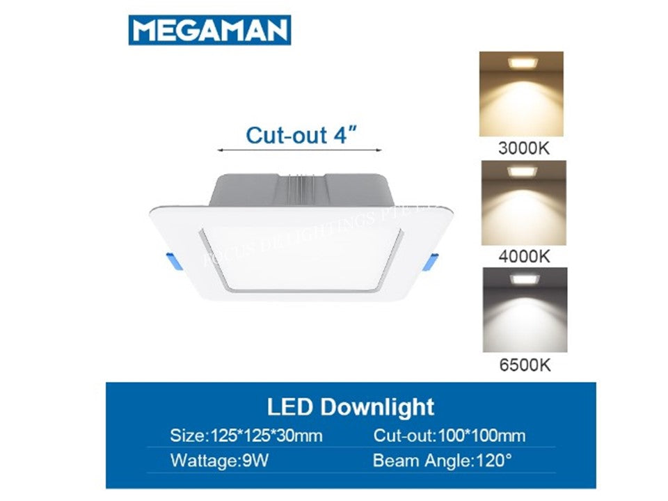 MEGAMAN CLASSIC Recessed Downlight 1119 -SQUARE (9W/12W/15W/18W ...